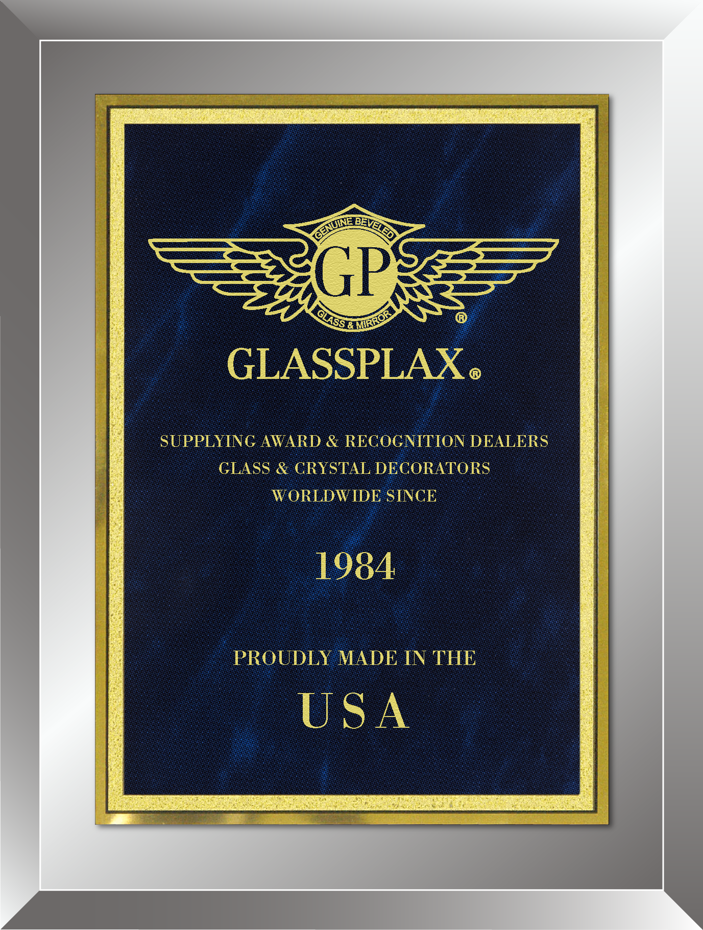9" x 12" Smoked Mirror Plaque: Glassplax