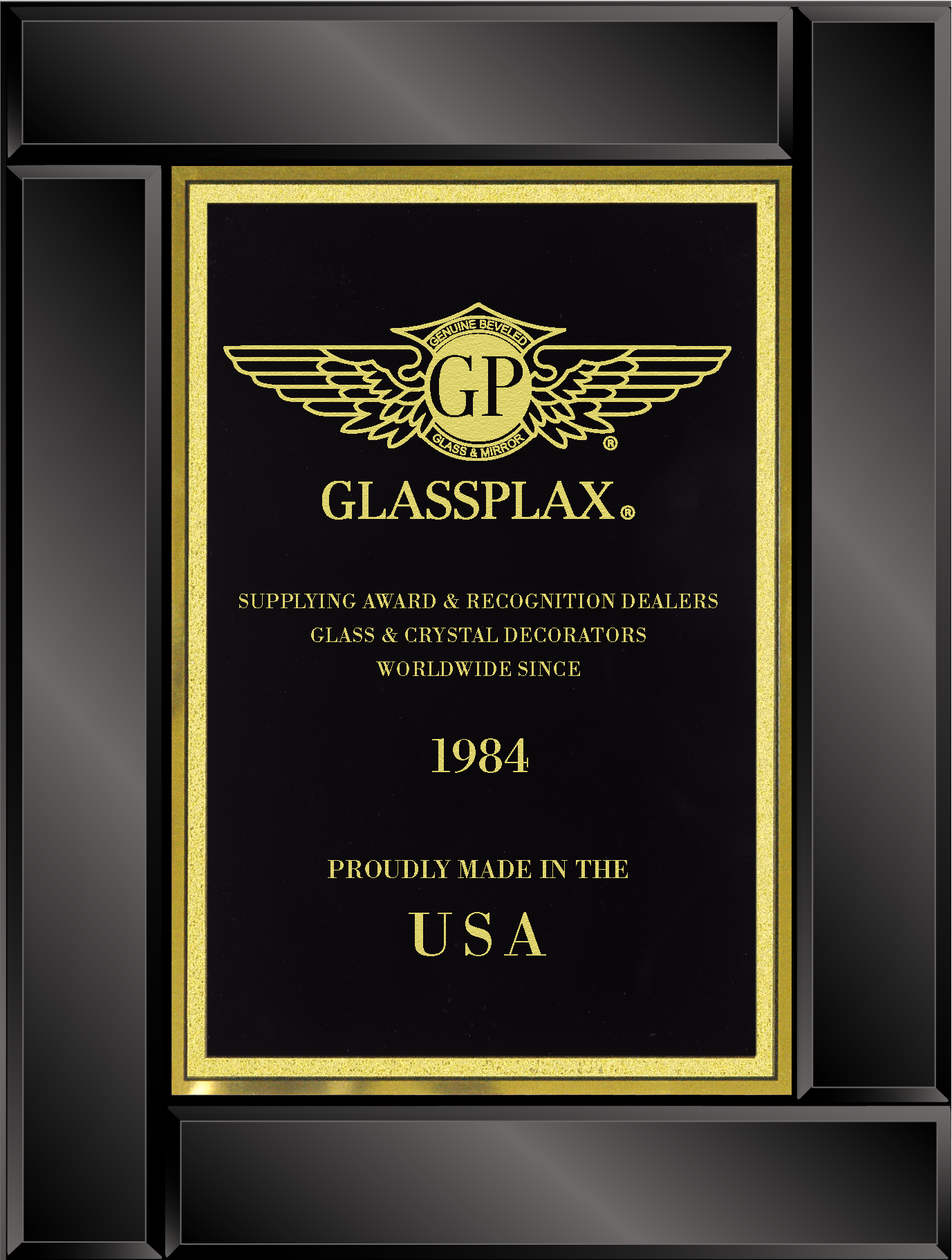 Classic Black 10" x 13": Glassplax
