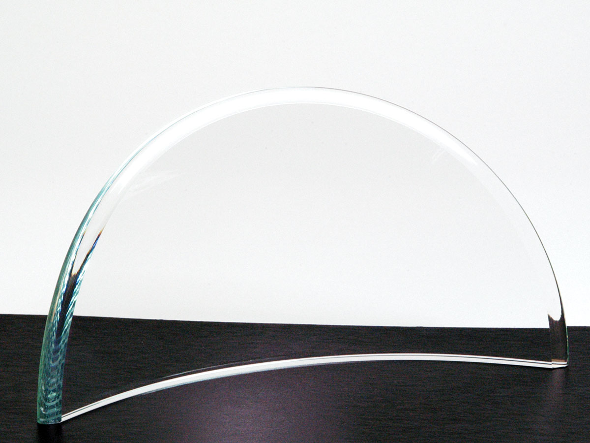 Ogee Cresent 8" x 3-7/8" x 3/8" Jade: Glassplax