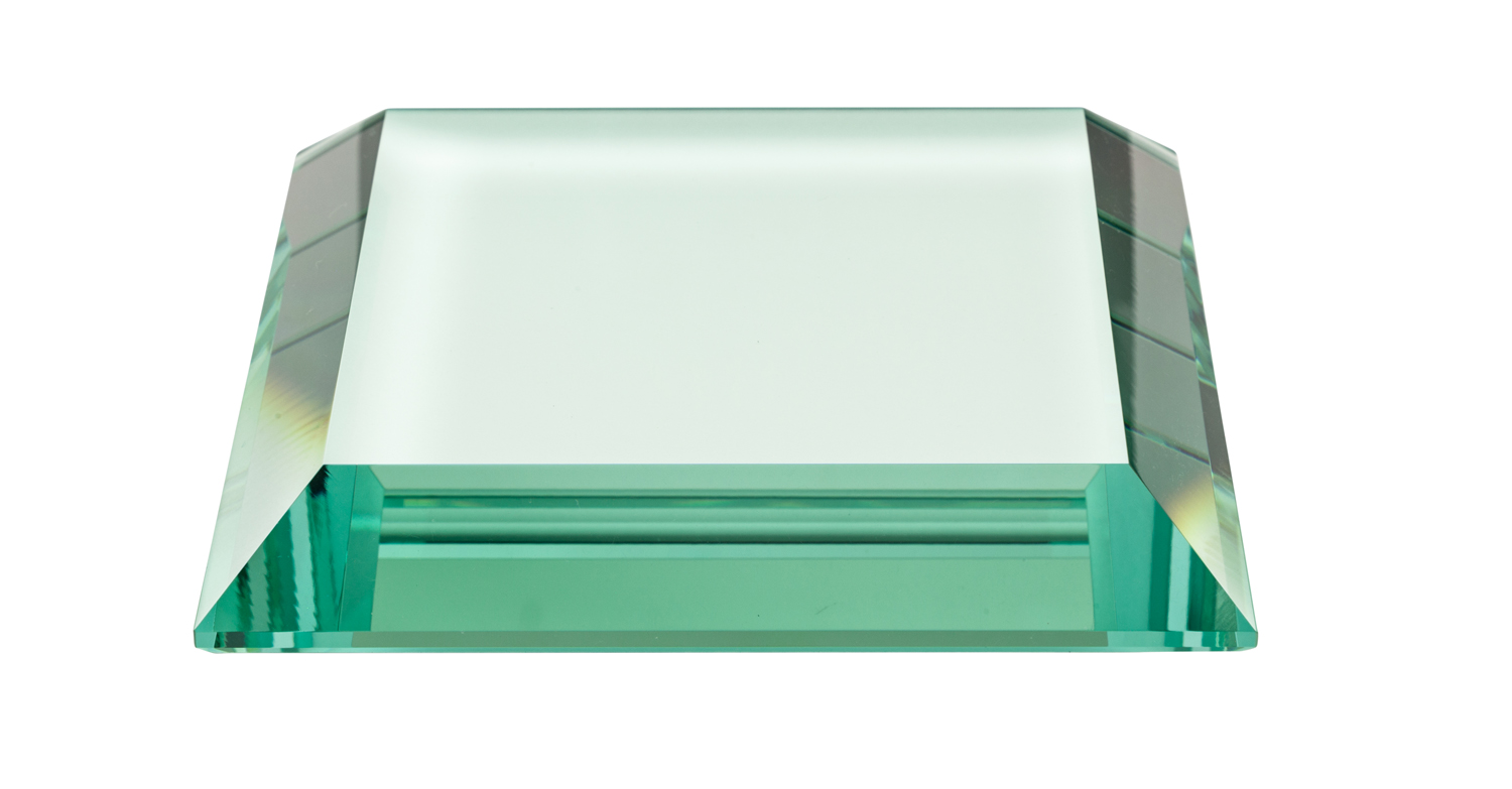 6" x 6" x 3/4" Jade, Mitered: Glassplax